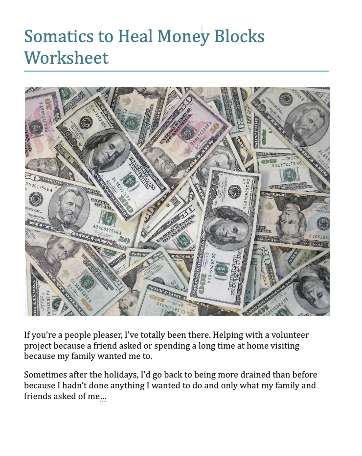 Somatics to Heal Money Blocks Workshop – Bryn Bamber